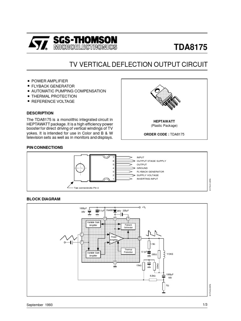 Tda 8175 | PDF | Amplifier | Electronic Engineering