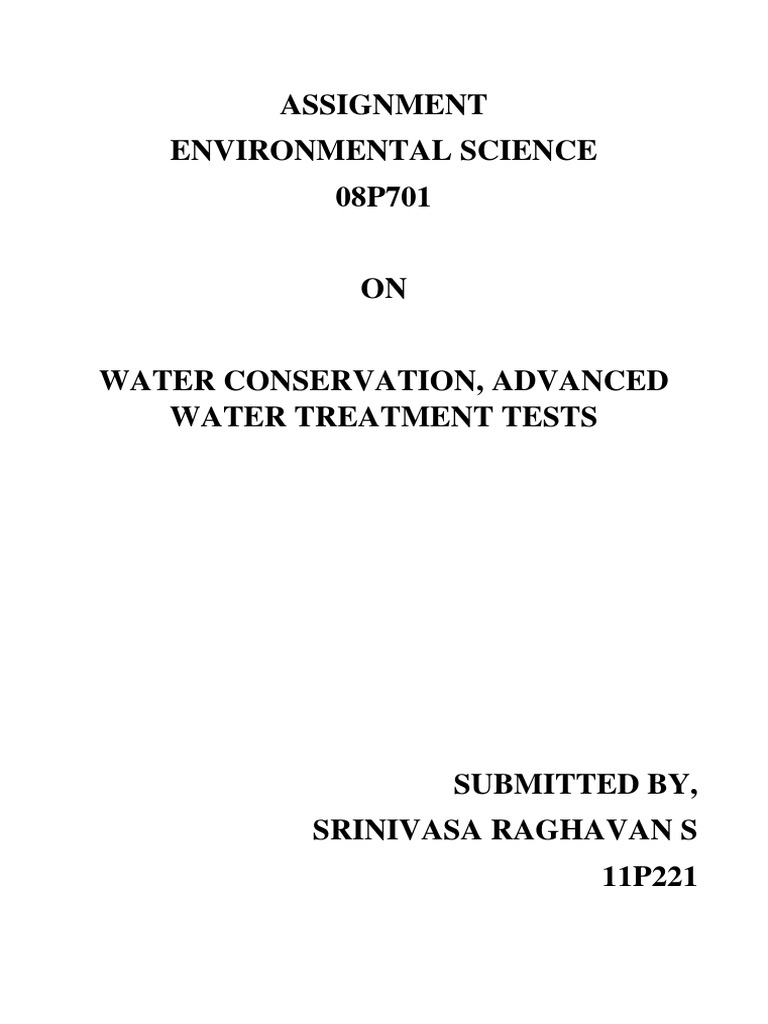 Assignment Environmental Science 08P701 | PDF | Sewage Treatment ...