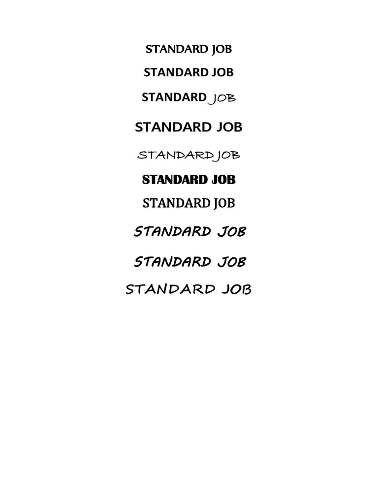 Standard Job Standard Standard Job | PDF | Career & Growth | Business