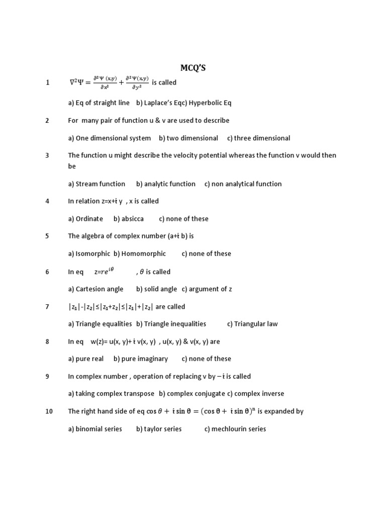 Compex 2 Pdf Series Mathematics Complex Number
