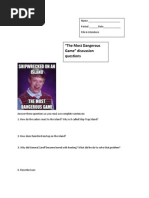 The Most Dangerous Game ANSWER KEY | PDF | Hunting | Experience