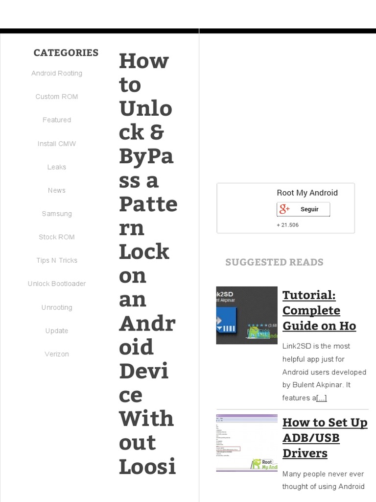 How To Unlock & ByPass A Pattern Lock | PDF | Android (Operating System) | Embedded Linux ...