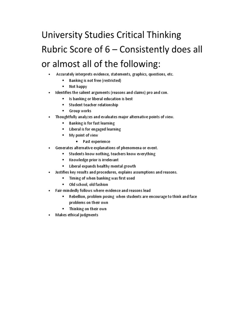 Critical Thinking Evaluation Guide | PDF