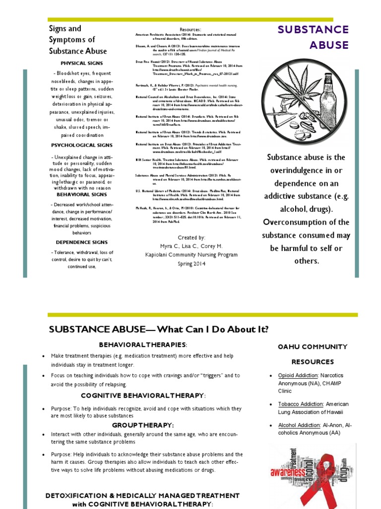Substance Abuse Brochure | PDF | Substance Abuse | Substance Use Disorder