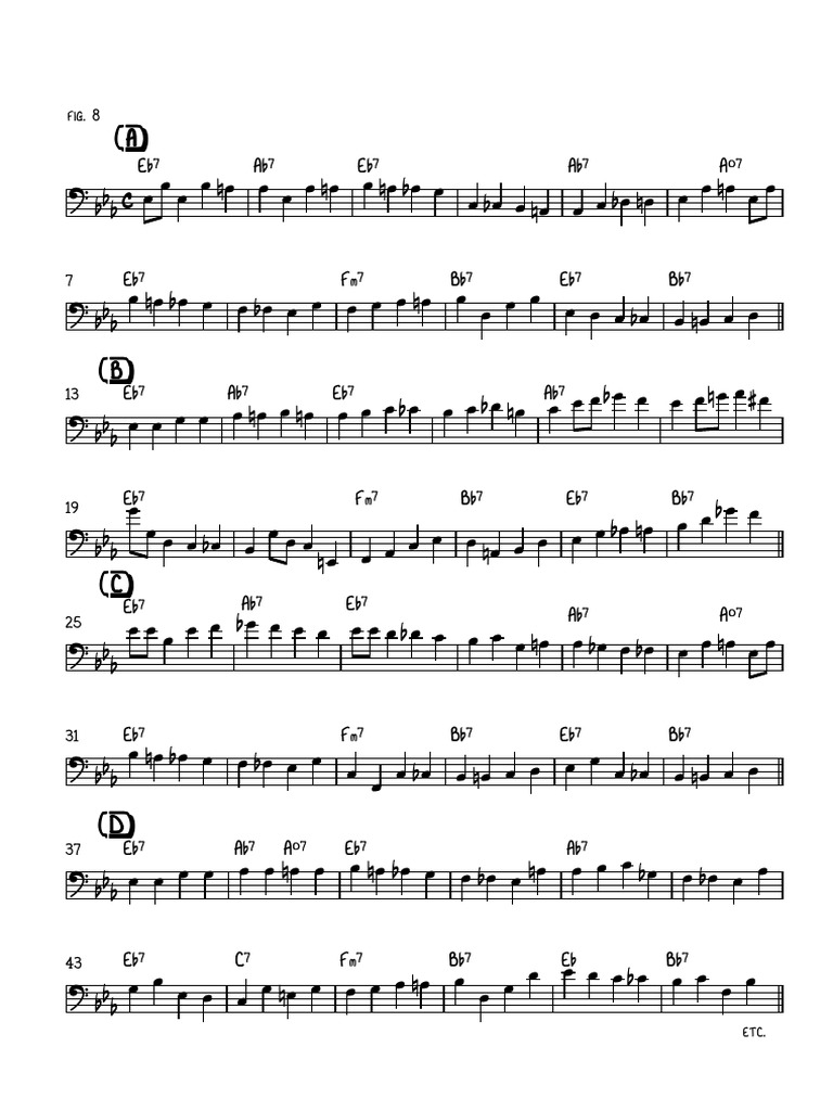 Paul Chambers - Blue Train: Transcription