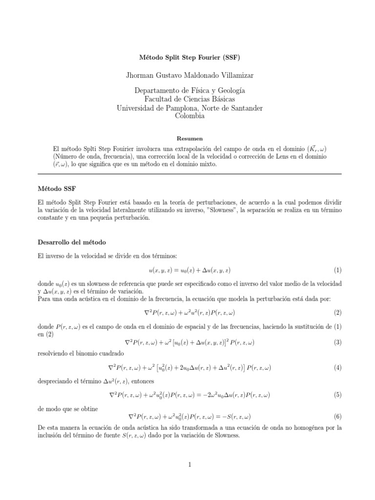 Split Step Fourier | PDF | Frecuencia | Análisis matemático