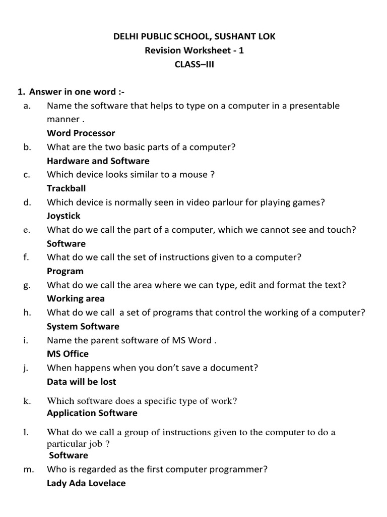 Computer Revision Class3 | PDF | Input/Output | Microsoft Word Computer Revision Class3 | PDF | Input/Output | Microsoft Word