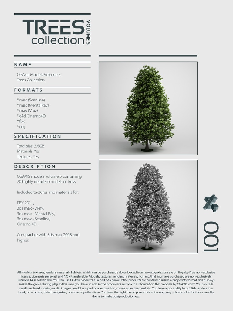 CGAxis Volume 5: Trees Models Pack | PDF | Rendering (Computer Graphics ...