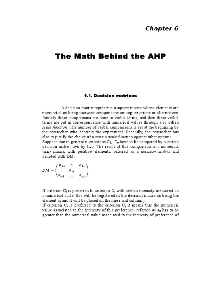 The Math Behind The AHP: Scale Function. The Number of Verbal ...