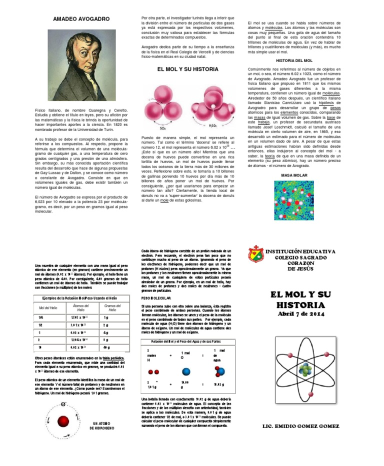 El Mol y Su Historia | PDF | Mole (Unidad) | Átomos
