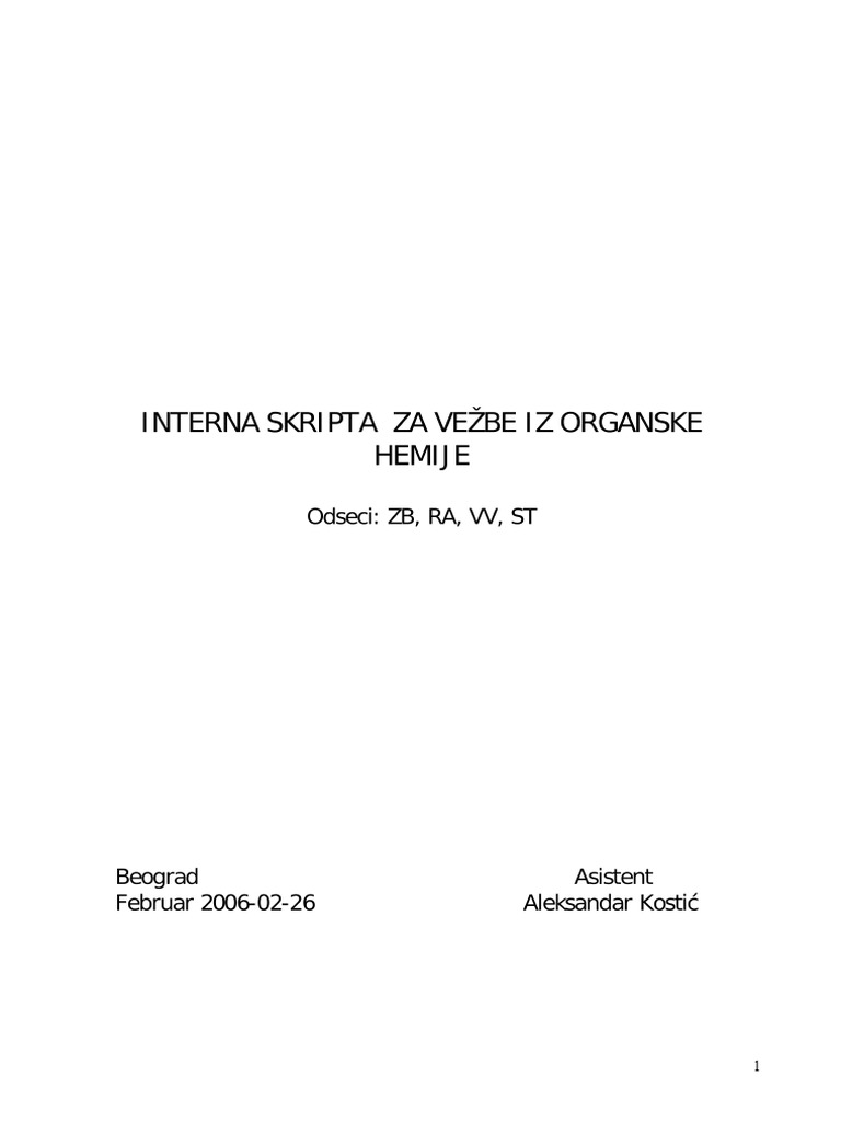 Organska Hemija Skripta Nova Verzija 2009 | PDF