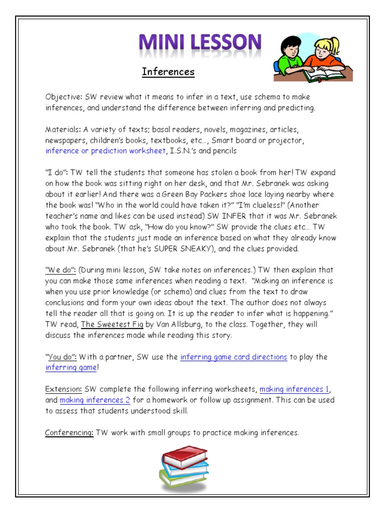 Inferences Mini Lesson 1 | PDF
