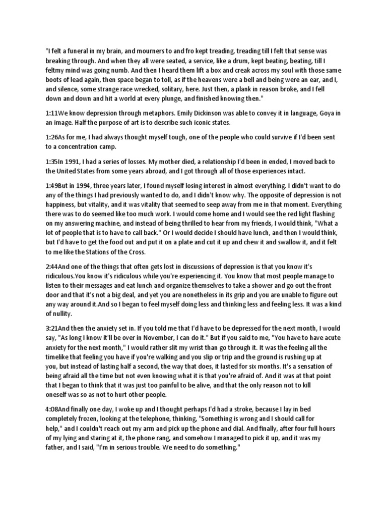 I Felt A Funeral in My Brain | Download Free PDF | Major Depressive ...
