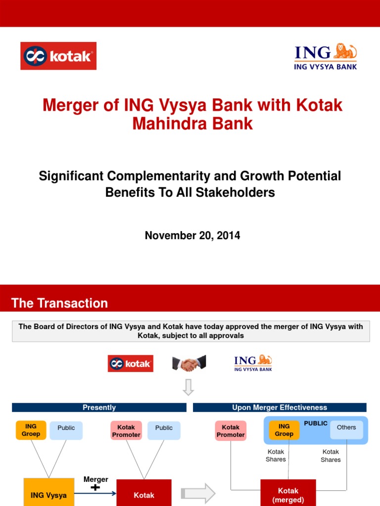 Merger With Ing Vysya Bank Presentation | PDF