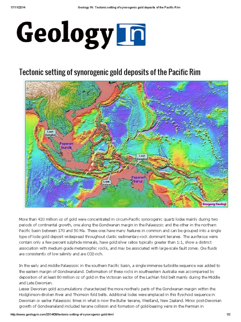 Geology IN - Tectonic Setting of Synorogenic Gold Deposits of The ...