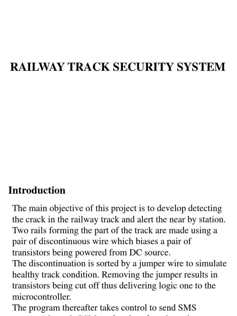 Railway Track Security Systm | PDF | Power Supply | Rectifier