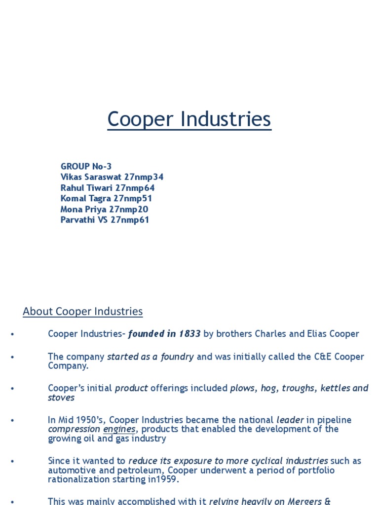 Cooper Presentation | PDF | Mergers And Acquisitions | Stocks