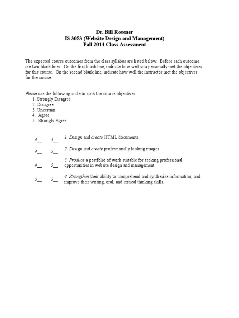 IS 3053 Course Assessment Overview | PDF