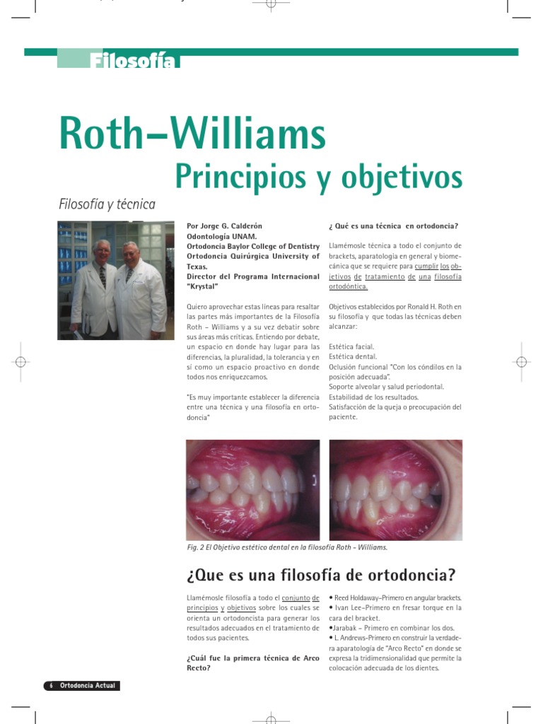 Filosofía Roth-Williams en Ortodoncia | PDF | Ortodoncia | Odontología