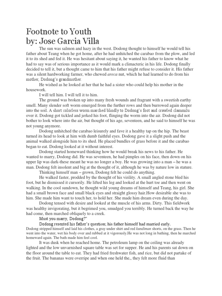 Footnote To Youth Pdf