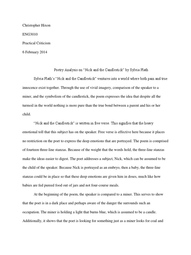 Nick and The Candlestick Analysis FINAL | PDF | Poetry