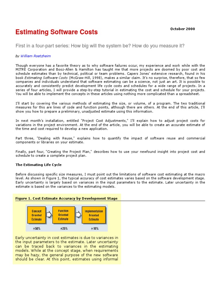 Estimating Software Costs | PDF | Input/Output | Software Engineering