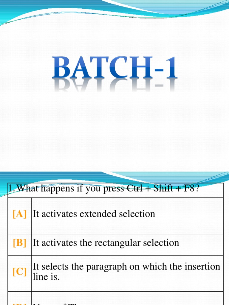 Computer Shortcut Keys Quiz | PDF | Keyboard Shortcut | Computer ...