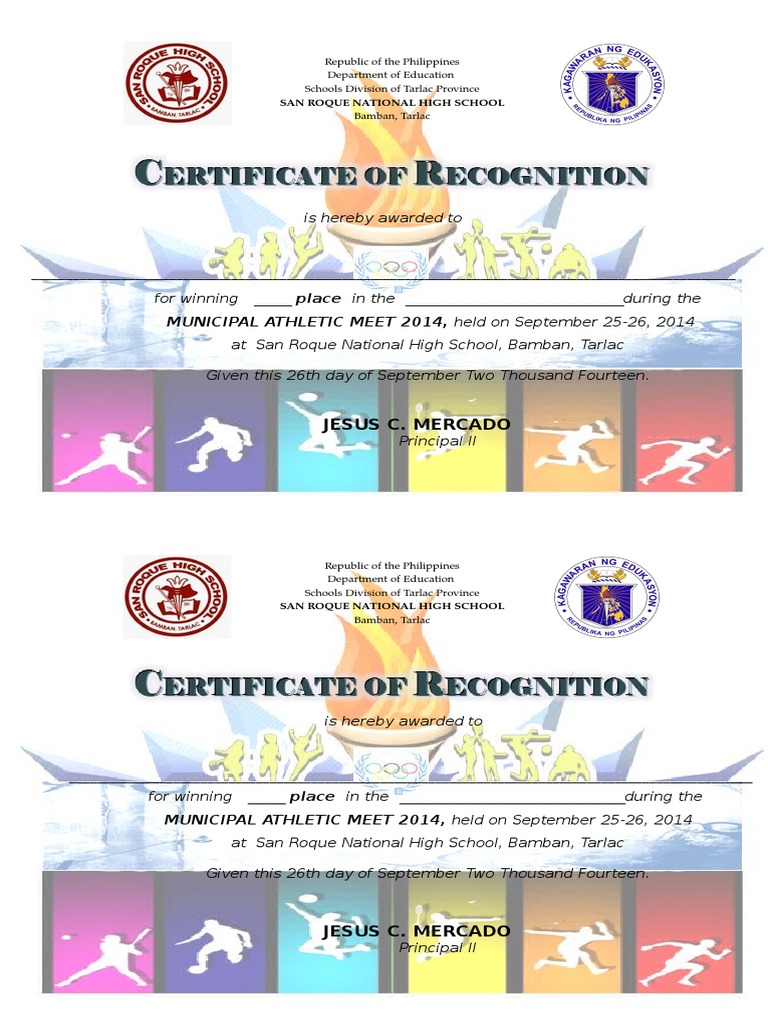 Certificate Municipal Meet | PDF