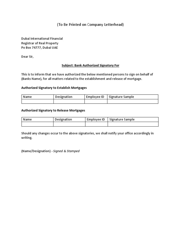 Authorized Signatory Introduction Letter | PDF | Government | Business