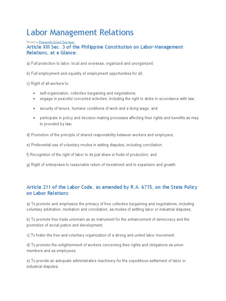 Labor Management Relations | PDF
