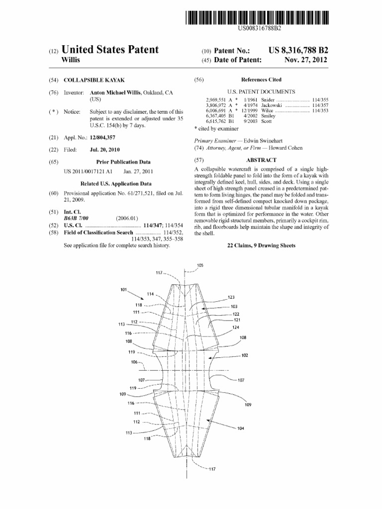 Oru Kayak Patent | Kayak | Hull (Watercraft)