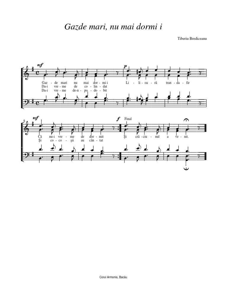 Gazde Mari Nu Mai Dormiti | PDF