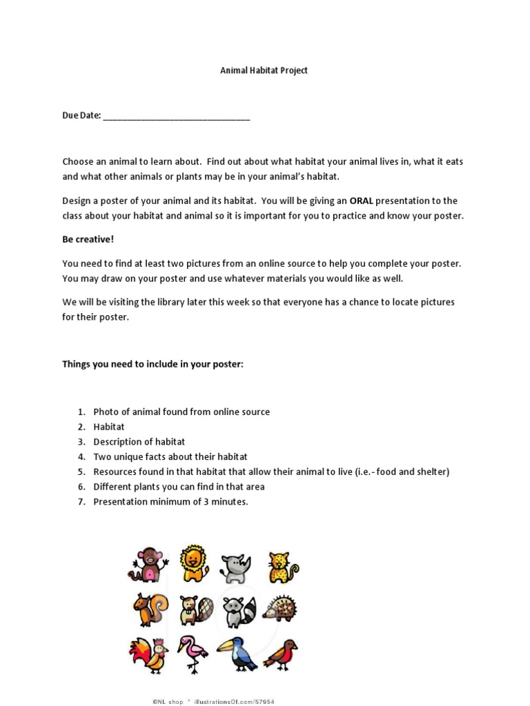 Animal Habitat Project Guidelines | PDF