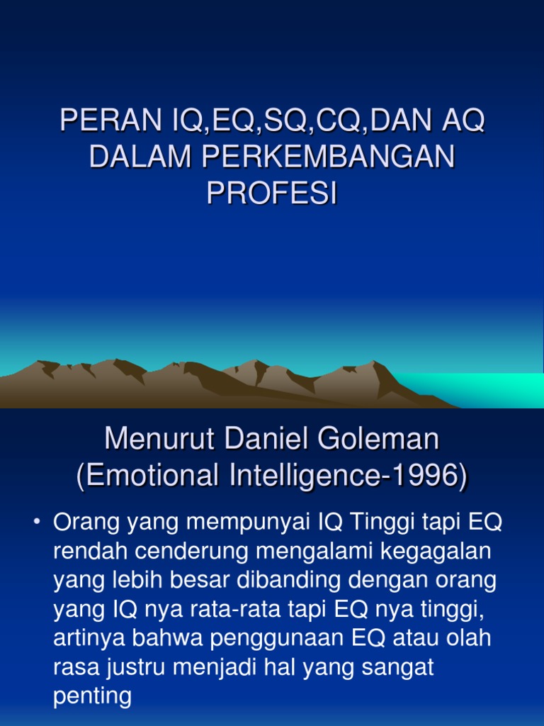 Kecerdasan Iq Eq Aq SQ CQ | PDF