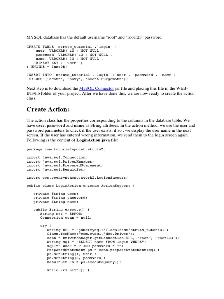 Login Struts2 | PDF | Java Server Pages | Html