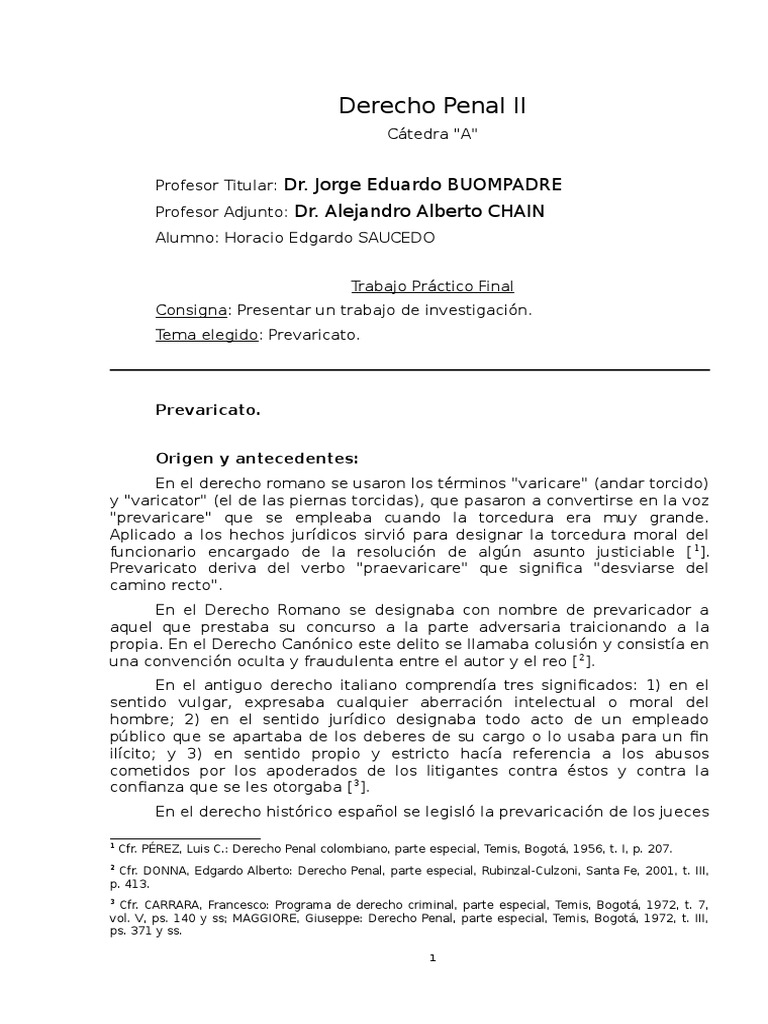 El Prevaricato | PDF | Delito | Derecho penal
