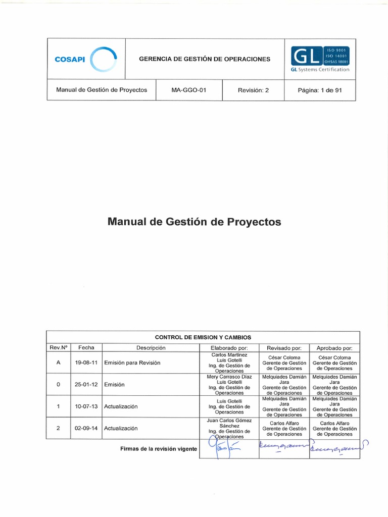 Manual de Gestión de Proyectos | PDF | Gestión de proyectos | Planificación