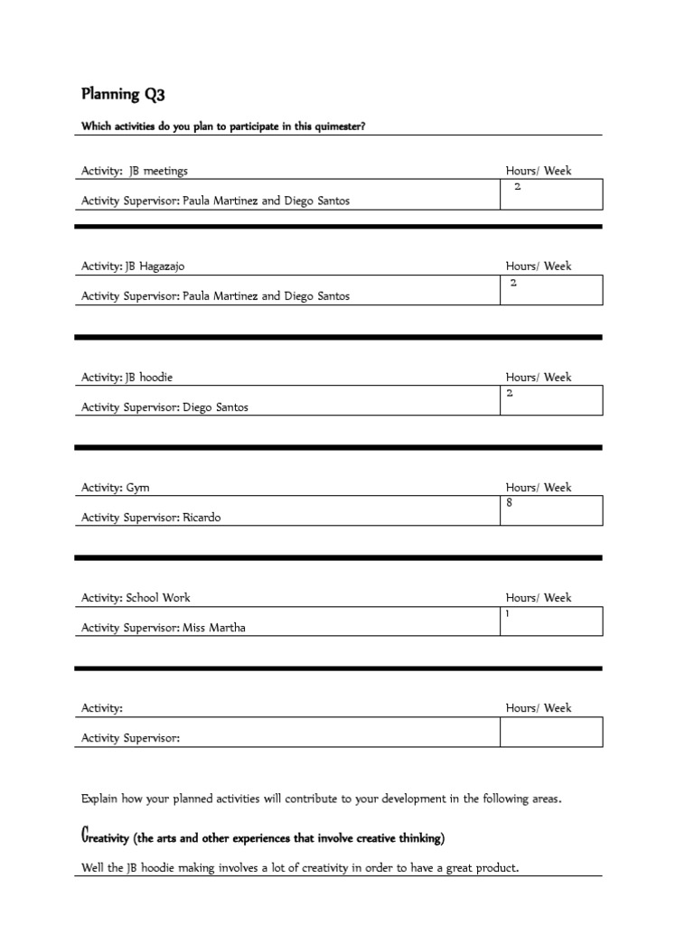 Q3 Activity Planning and Development | PDF | Career & Growth