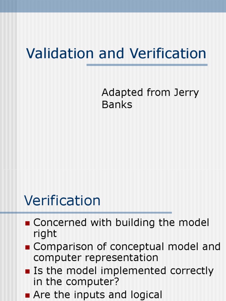 Chapter 10 Validation and Verification | Formal Verification | Conceptual Model