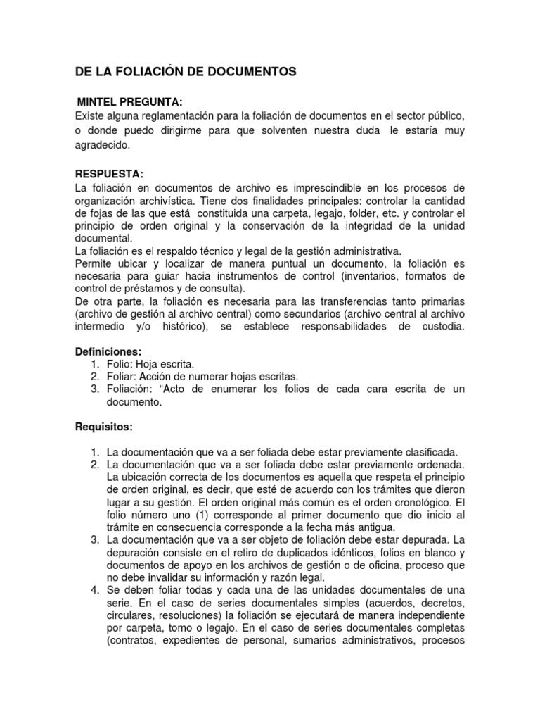 FOLIACION | PDF | Documento | Archivo de computadora