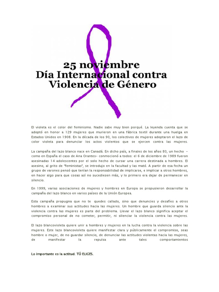 El Violeta Es El Color Del Feminismo LAZO VIOLETA | PDF | Mujer | Feminismo