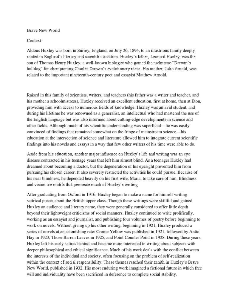 Brave New World | PDF | Utopia | Dystopia