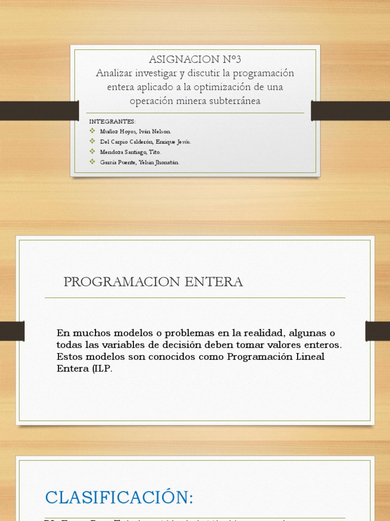 ASIGNACION N°3 Programacion Entera | PDF | Análisis de sistemas ...