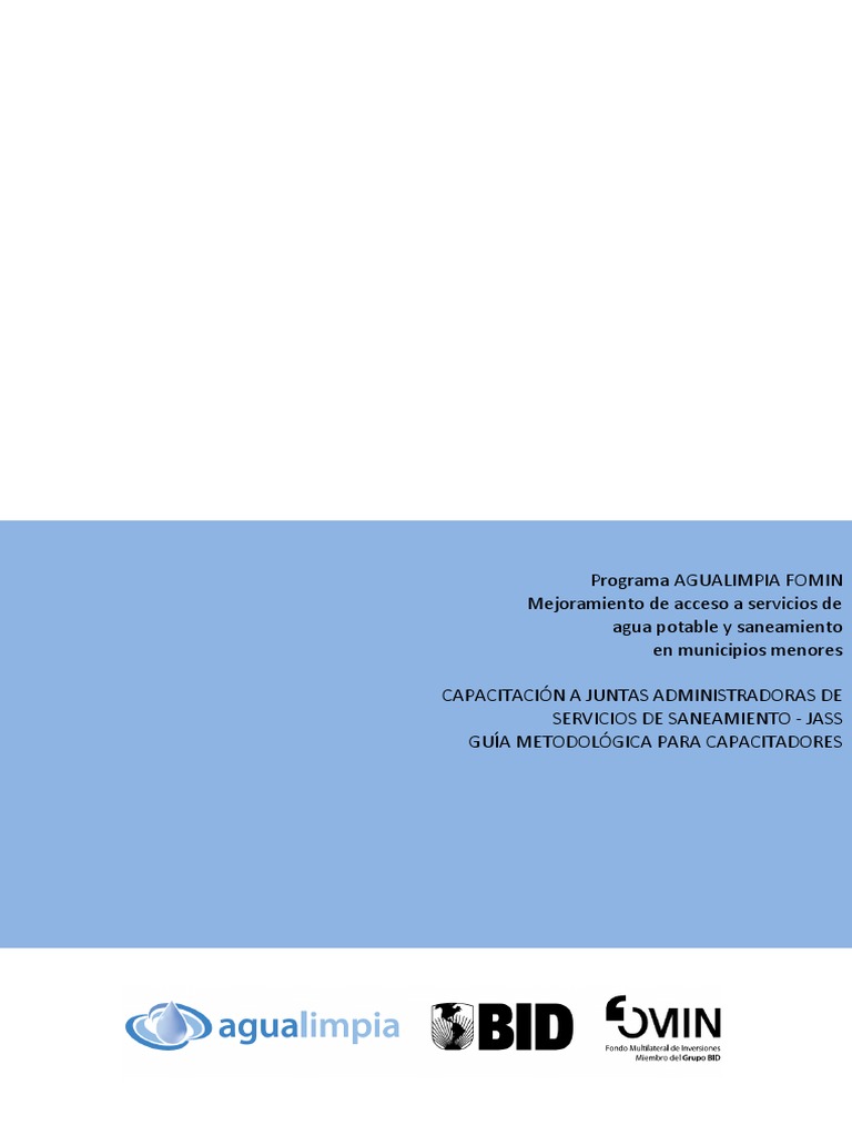 Guia Metodologica - Gestión Eficiente de Los Servicios de Agua y Saneamiento - Jass Corregido ...