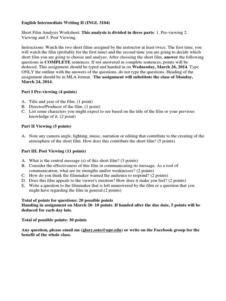 Short Film Analysis | PDF