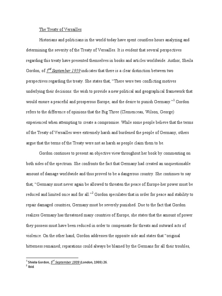 The Treaty of Versailles PDF | PDF | World War I Reparations | Treaty ...