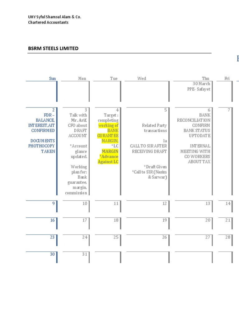 BSRM Diary | PDF | Business