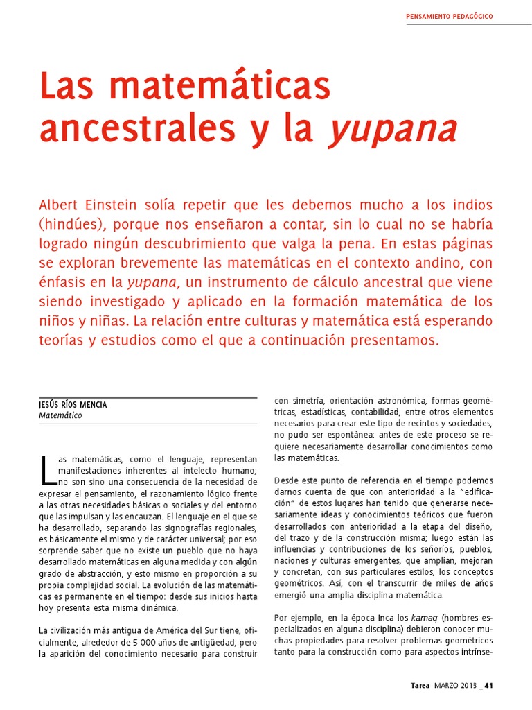 Informe de La Yupana | PDF | Enseñanza de matemática | Imperio Inca