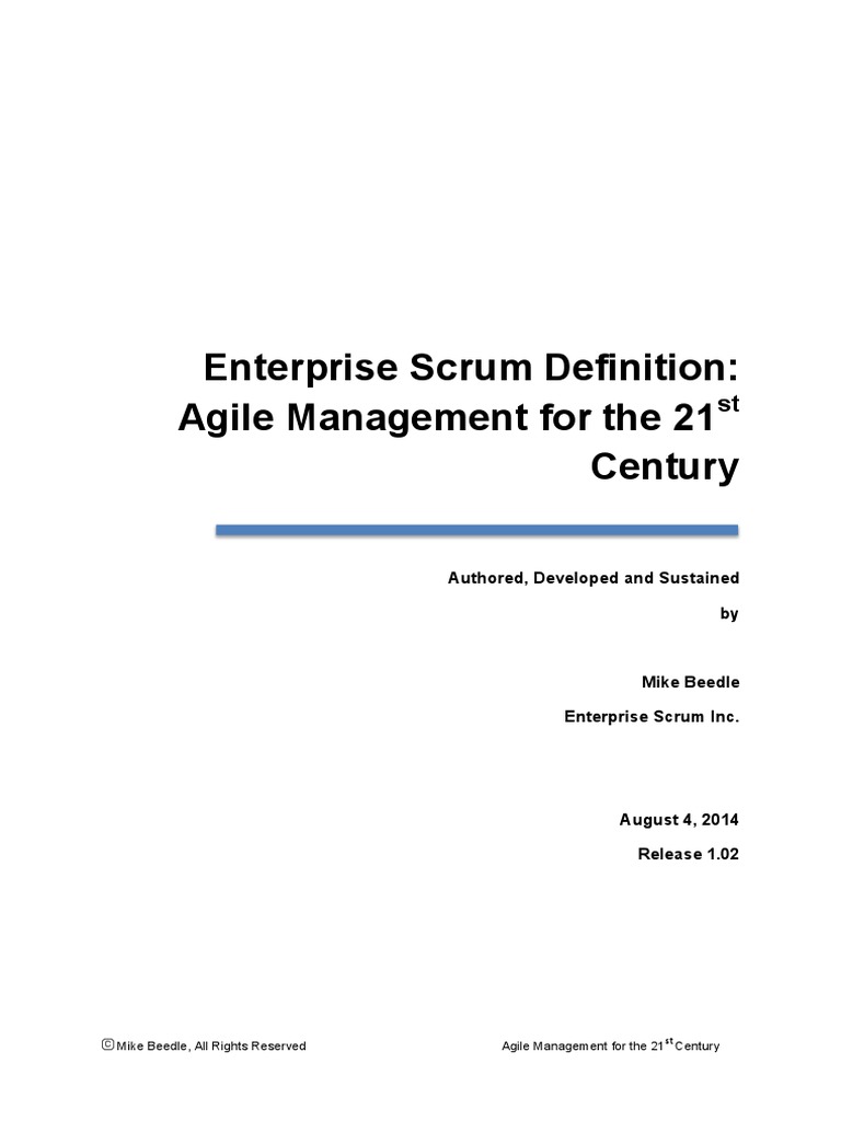 Enterprise Scrum Definition PDF | PDF | Scrum (Software Development ...