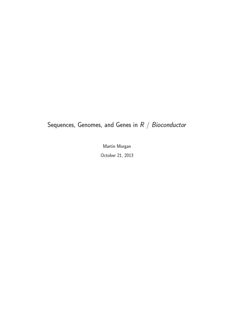 R/Bioconductor for Genomics Experts | PDF | Array Data Structure | Dna ...